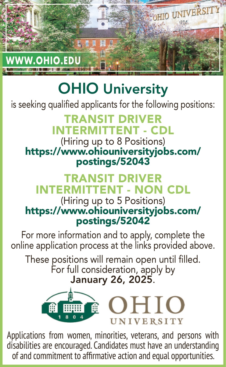 Transit Driver Intermittent, Ohio University, Tumbull, CT